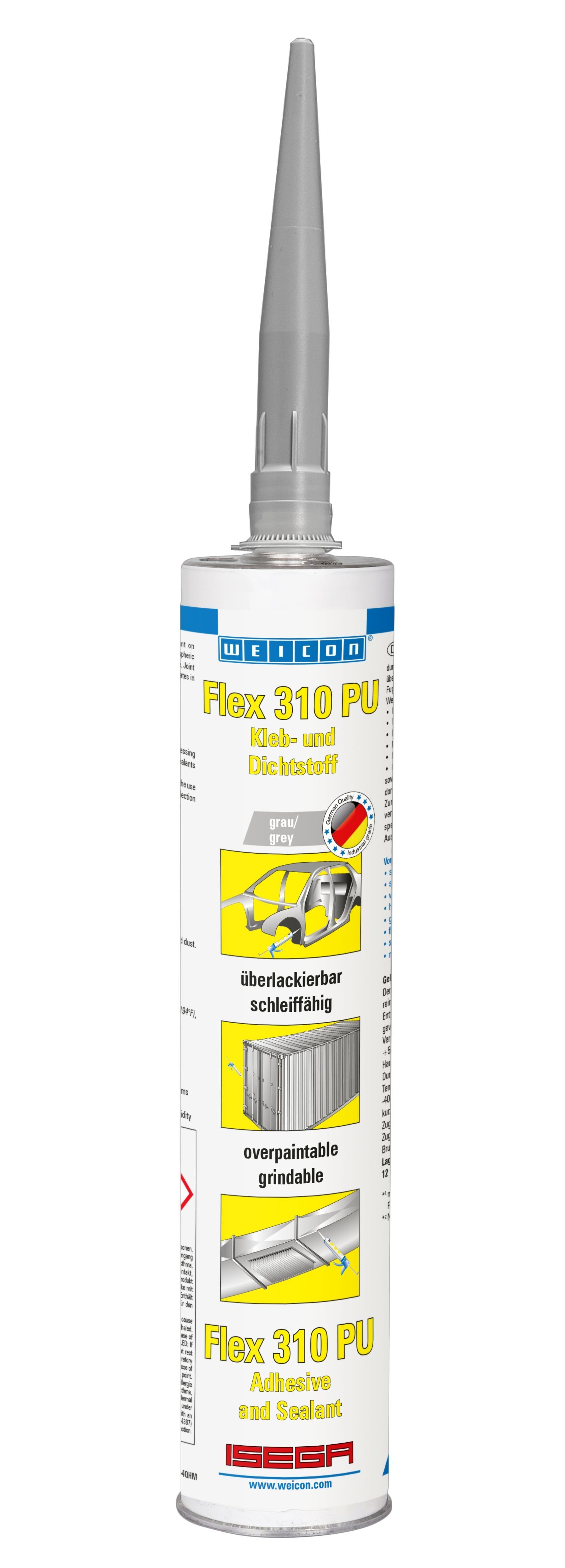 WEICON Dichtstoff Flex 310 PU, dauerelastischer Klebstoff auf Polyurethanbasis, 300 ml ...