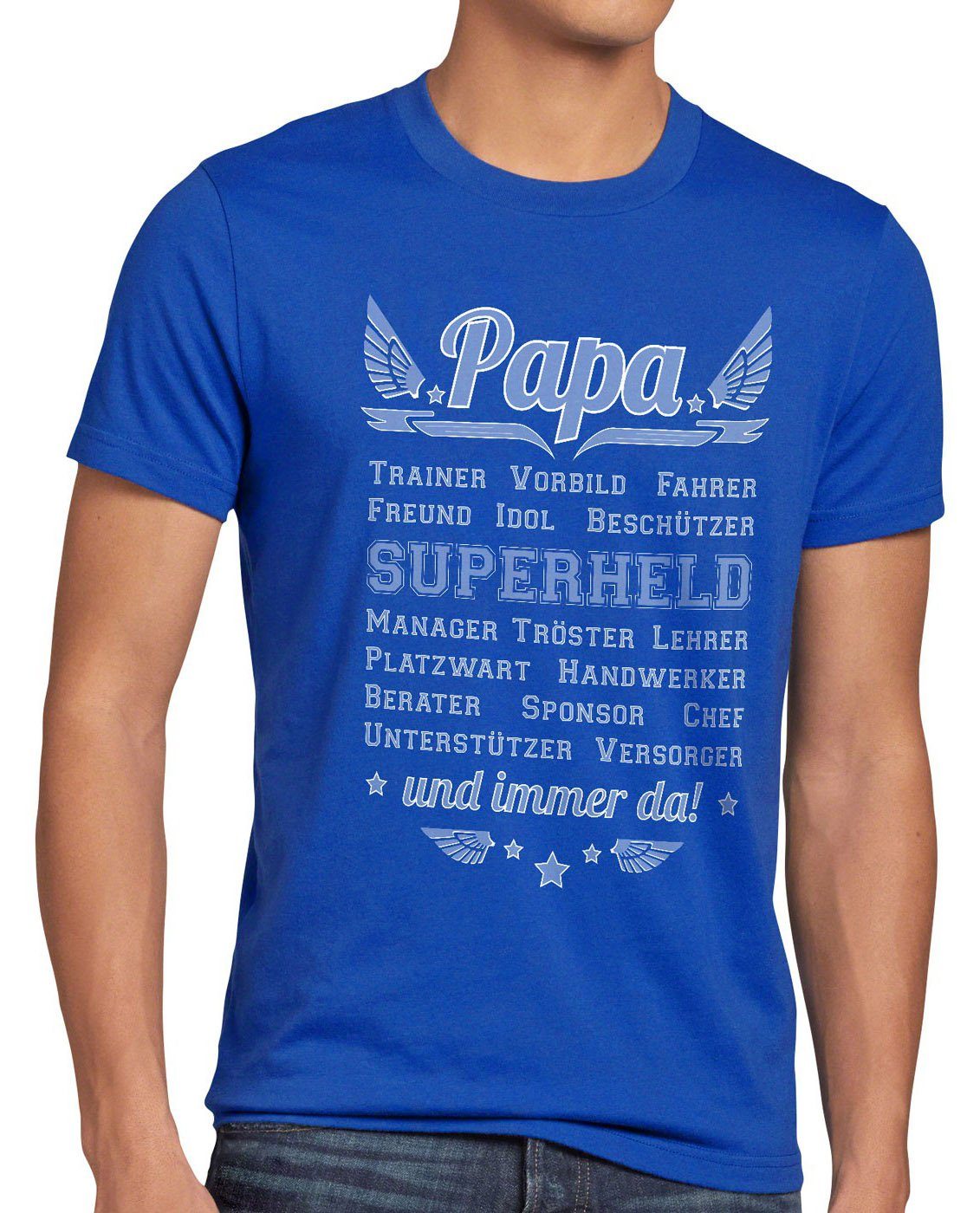 style3 T-Shirt Papa Vorbild Superheld und immer da! Vater Vatertag ...