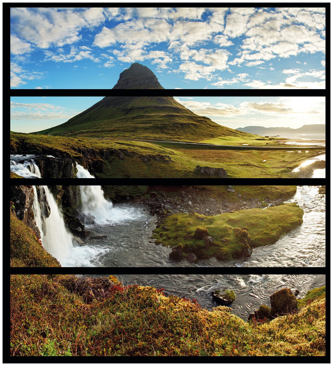 Wallario Möbelfolie Island Panorama Fluss Berge Und Blauer Himmel 4