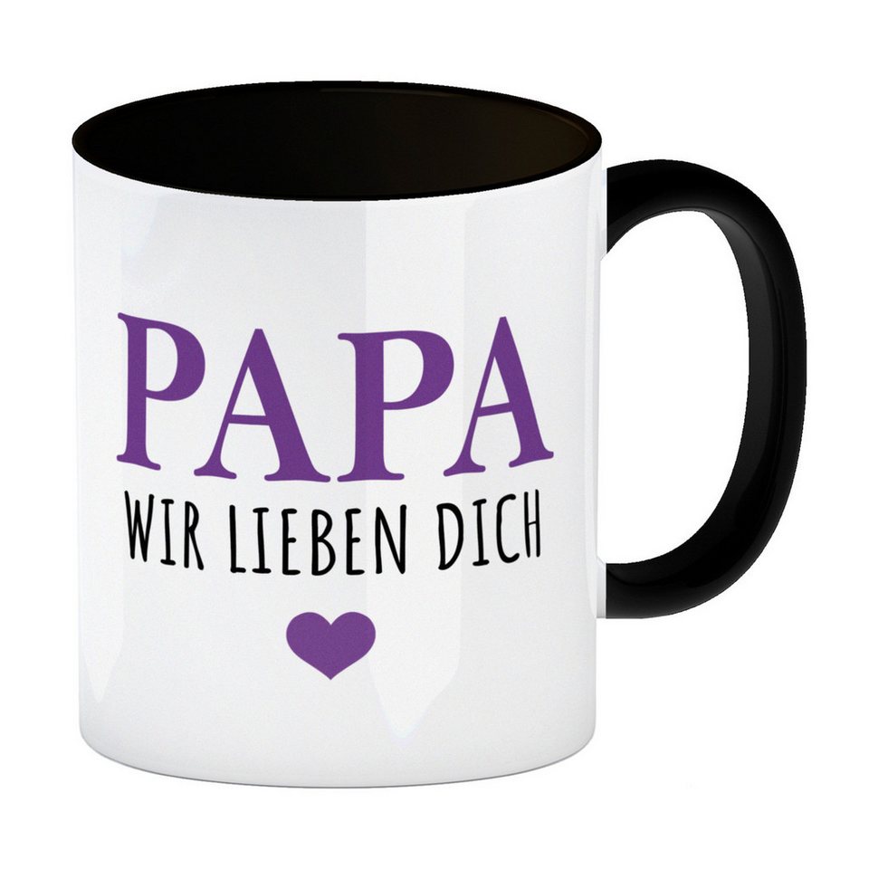 Speecheese Tasse Papa Wir Lieben Dich Kaffeebecher In Schwarz In Lila