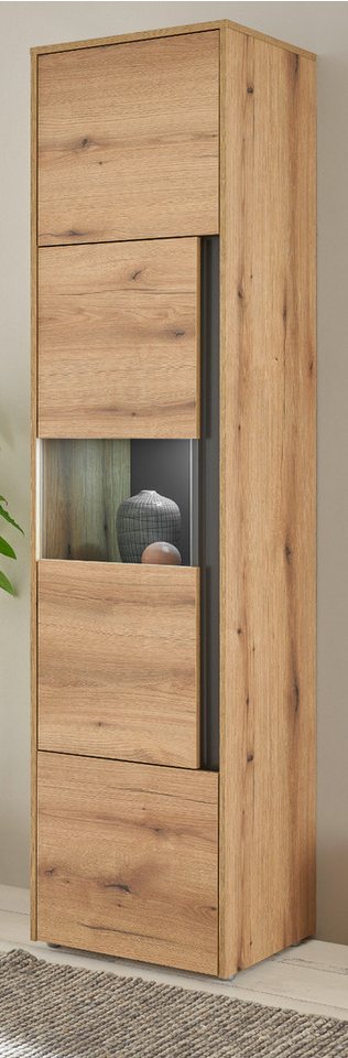 Furndesign Vitrine Center Stauraumvitrine In Evoke Eiche Mit Grau 50