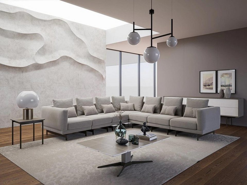 Jvmoebel Wohnzimmer Set Modern Wohnzimmer Grau Ecksofa Polstermöbel Neu