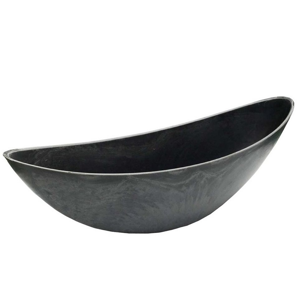 Macosa Home Dekoschale Pflanzschale Pflanzen Schiff Grau Oval