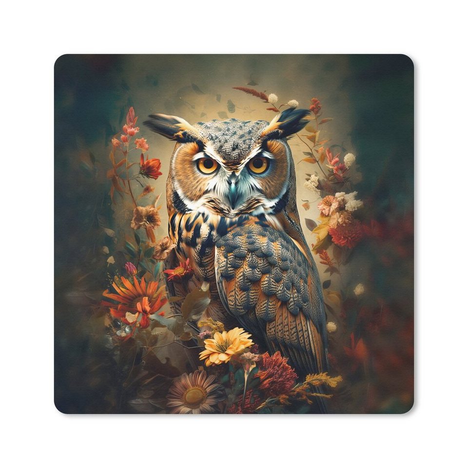 Muchowow Mauspad Eule Vogel Blumen Botanisch 1 St Gaming
