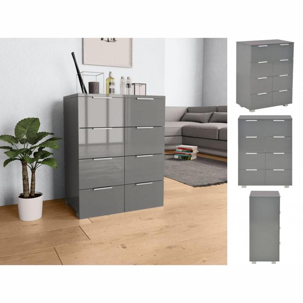 Vidaxl Anrichte Sideboard Hochglanz Grau 60x35x80 Cm Spanplatte
