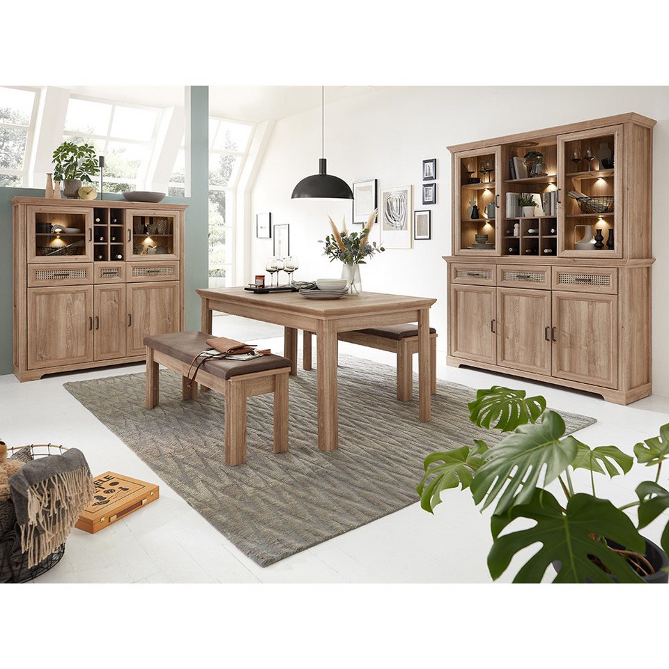 Lomadox Esszimmer Set Vaduz 36 Spar Set 5 St Bänke Ausziehtisch