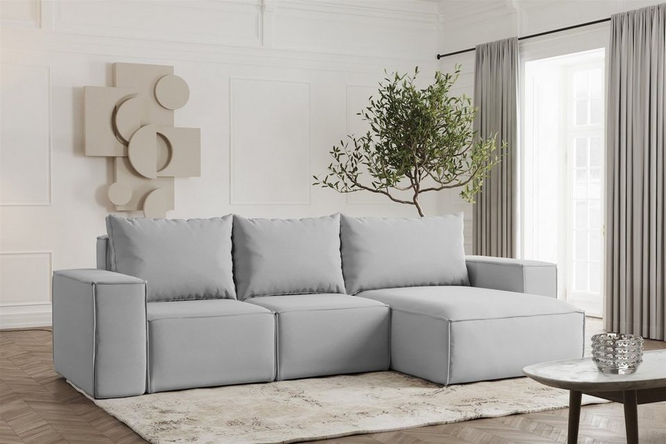 Fun Möbel Ecksofa Designerecksofa Estelle In Stoff Ottomane Links Oder