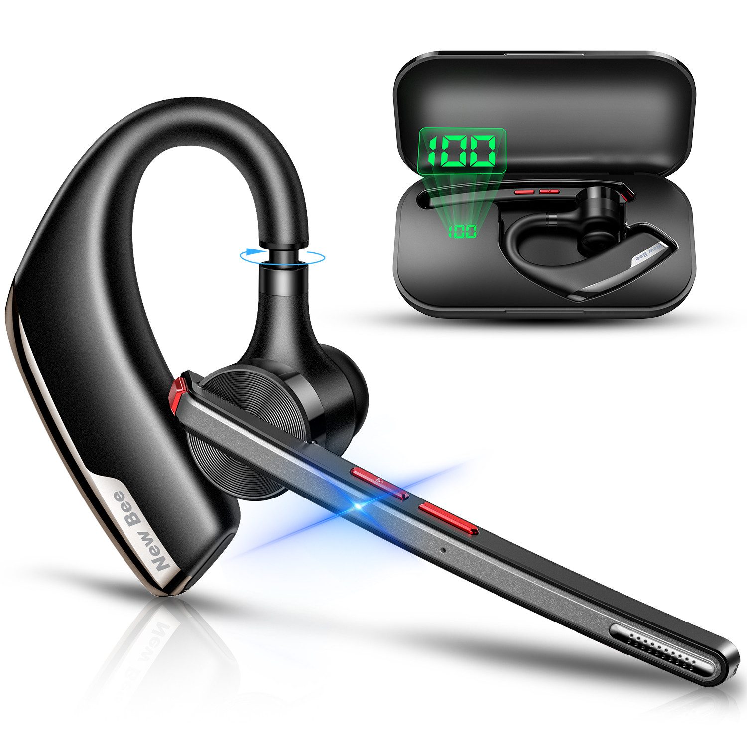 New bee M51 Kopfhörer Bluetooth Geräuschunterdrückung Headset Bluetooth V5.2 Bluetooth-Kopfhörer ...