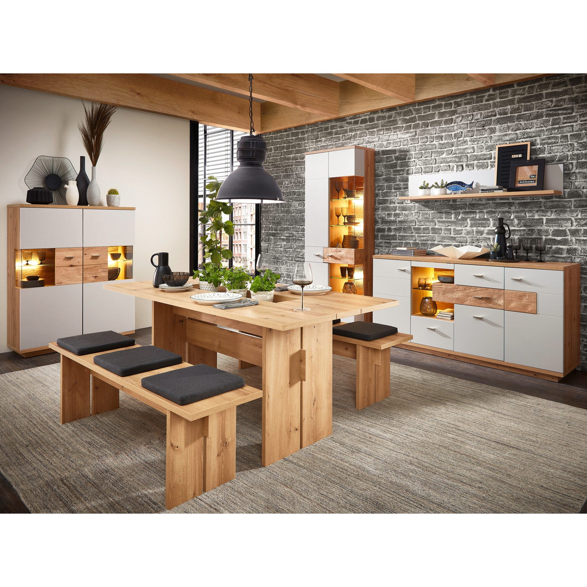 Expendio Wohnzimmer Set Valente 60 1 Spar Set 5 St Lichtgrau Matt