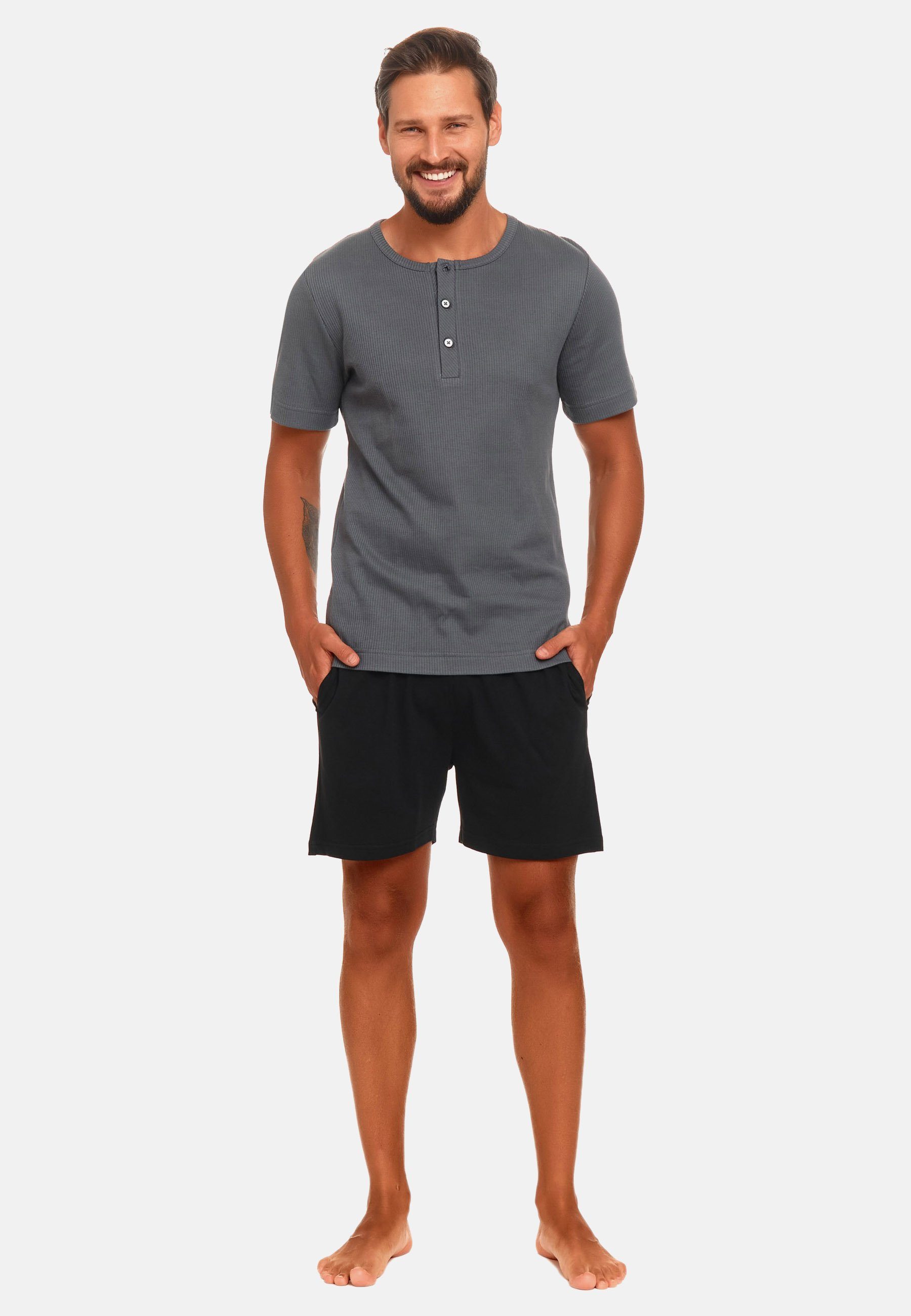 doctor nap Pyjama Shorty mit Knopfleiste, Basic-Stil