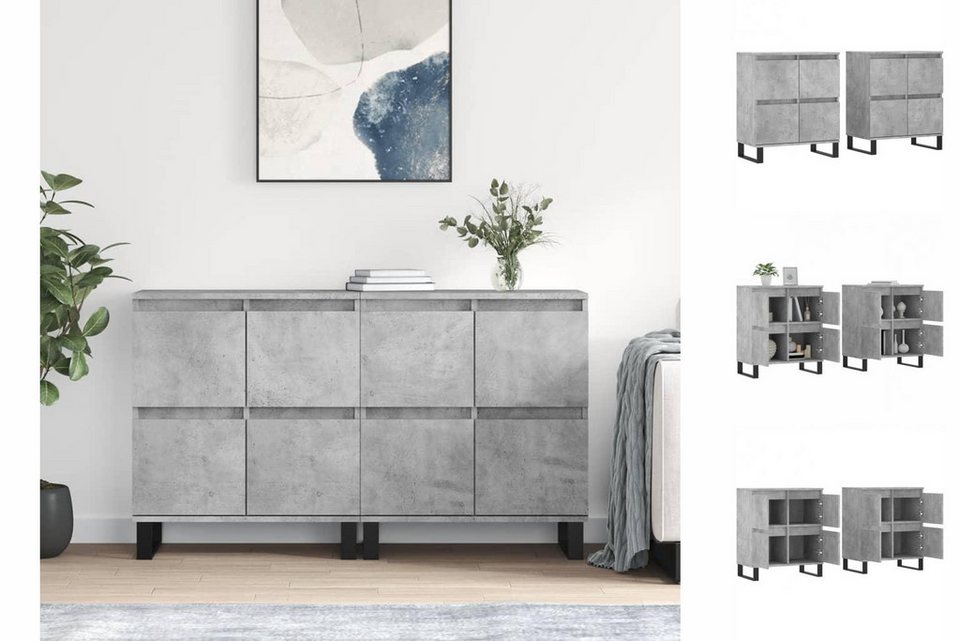 Vidaxl Sideboard Sideboards 2 Stk Betongrau Spanplatte