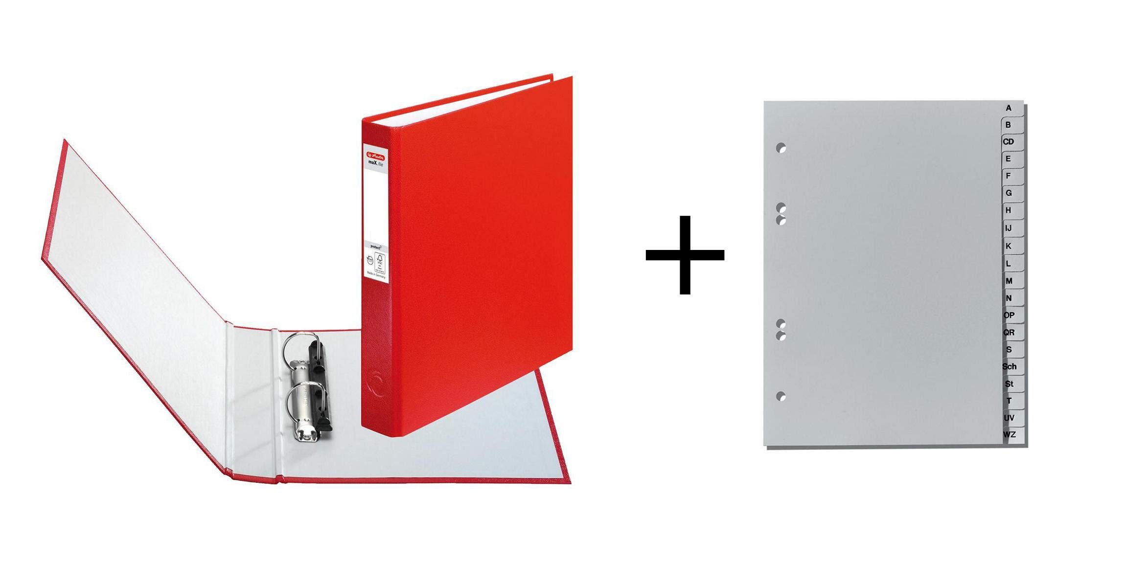 Herlitz Aktenordner Herlitz Ringbuch + Ordner Register / DIN A5 mit 2 ...
