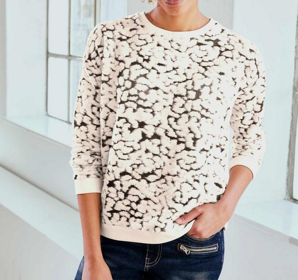 Heine Strickpullover Linea Tesini Damen Designer Ausbrenner Pullover