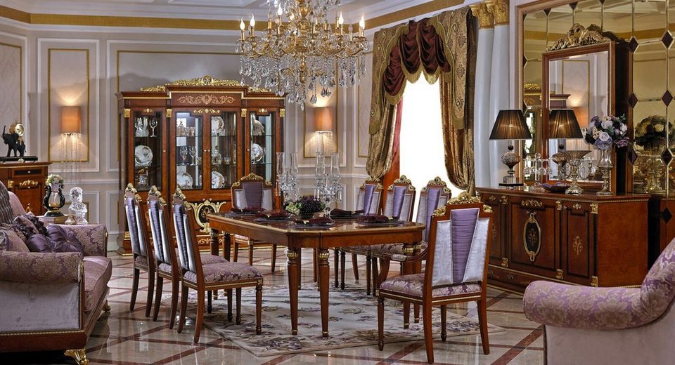Jvmoebel Stuhl 8 Stühle Set Esszimmer Designer Holz Stuhl Garnitur