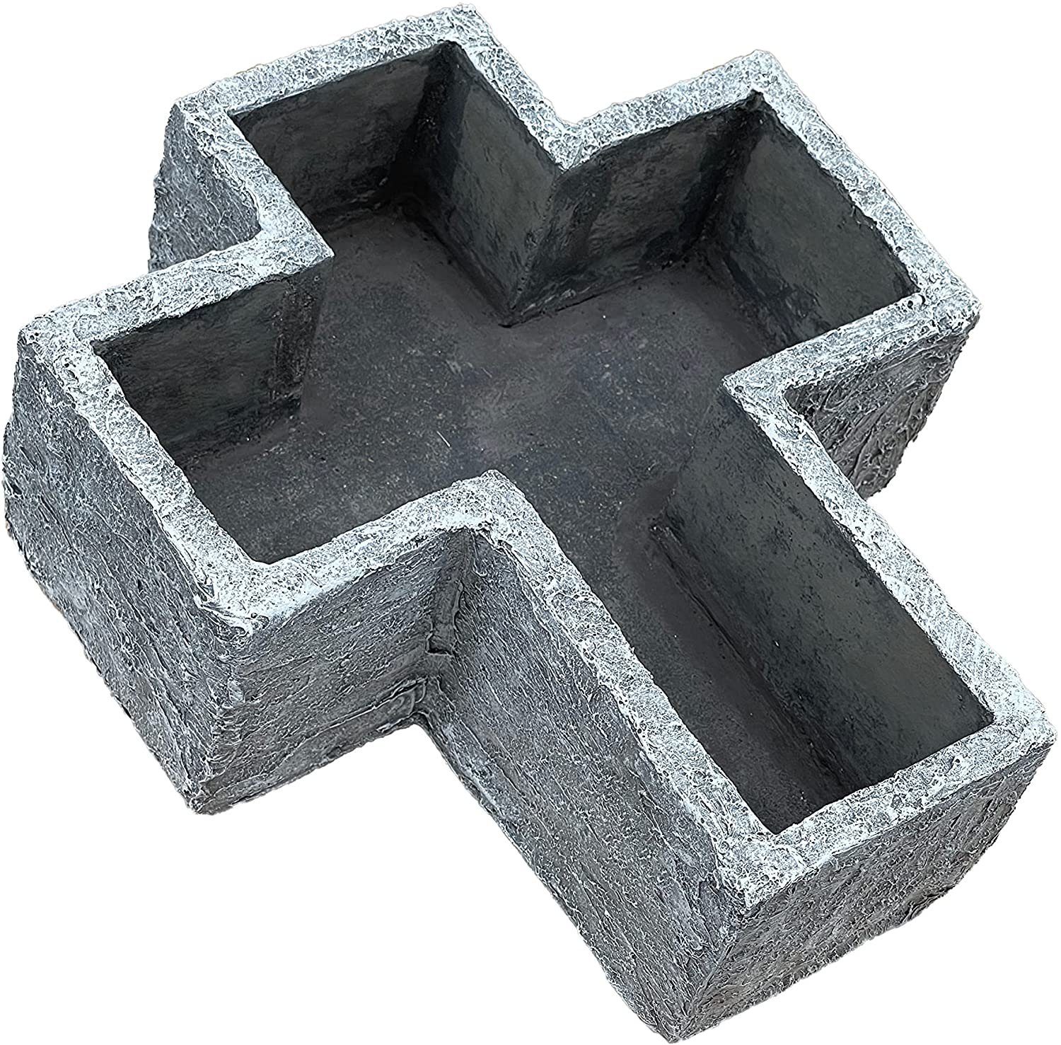 Stone And Style Gartenfigur Steinfigur Grabschmuck Pflanzschale Kreuz