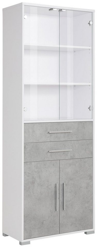 Möbelando Aktenregal 12343964 Bxhxt 80x214x40 Cm In Icy Weiß Steingrau