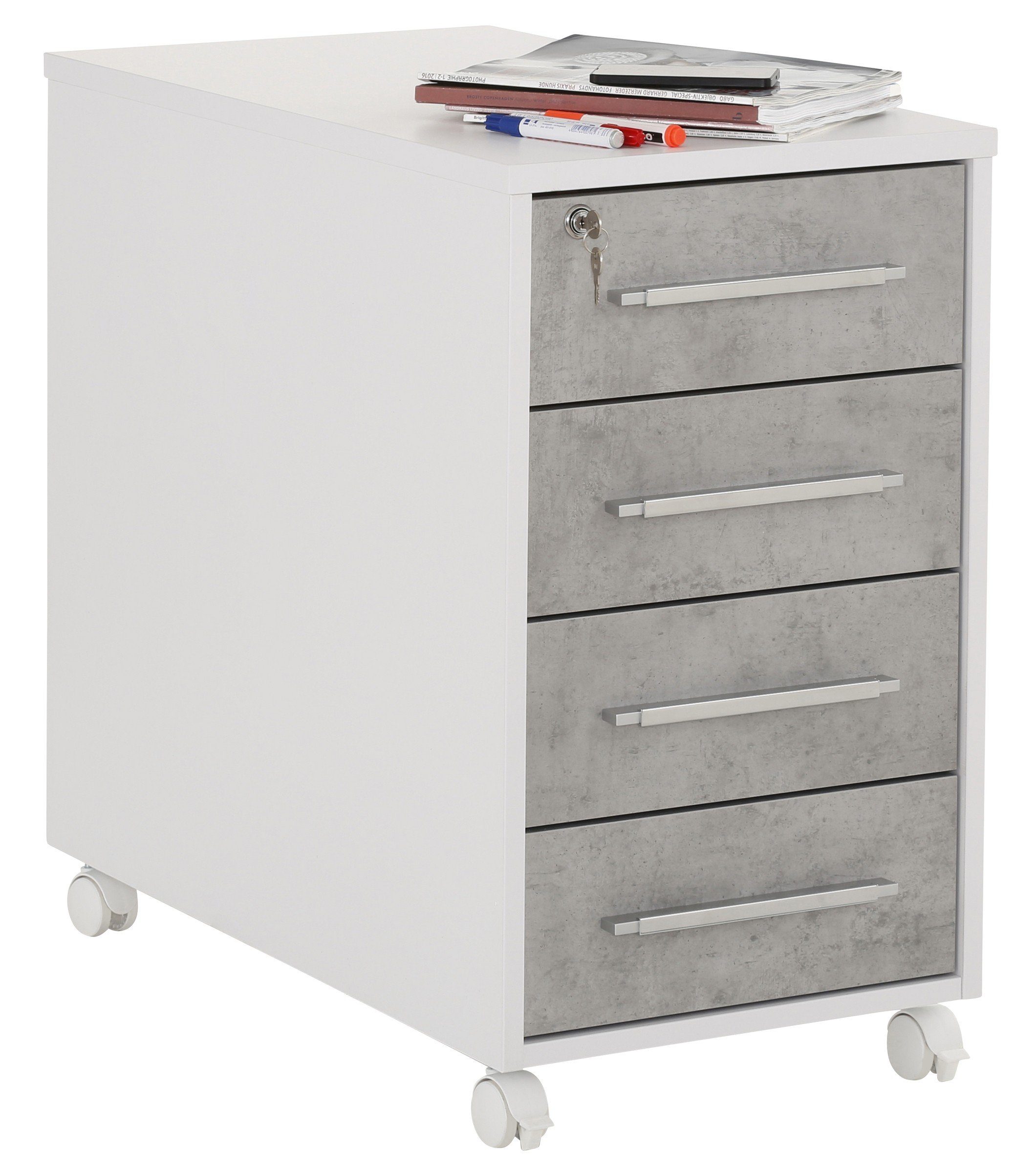 Möbelando Rollcontainer 17143964 Bxhxt 43x75x80 Cm In Icy Weiß