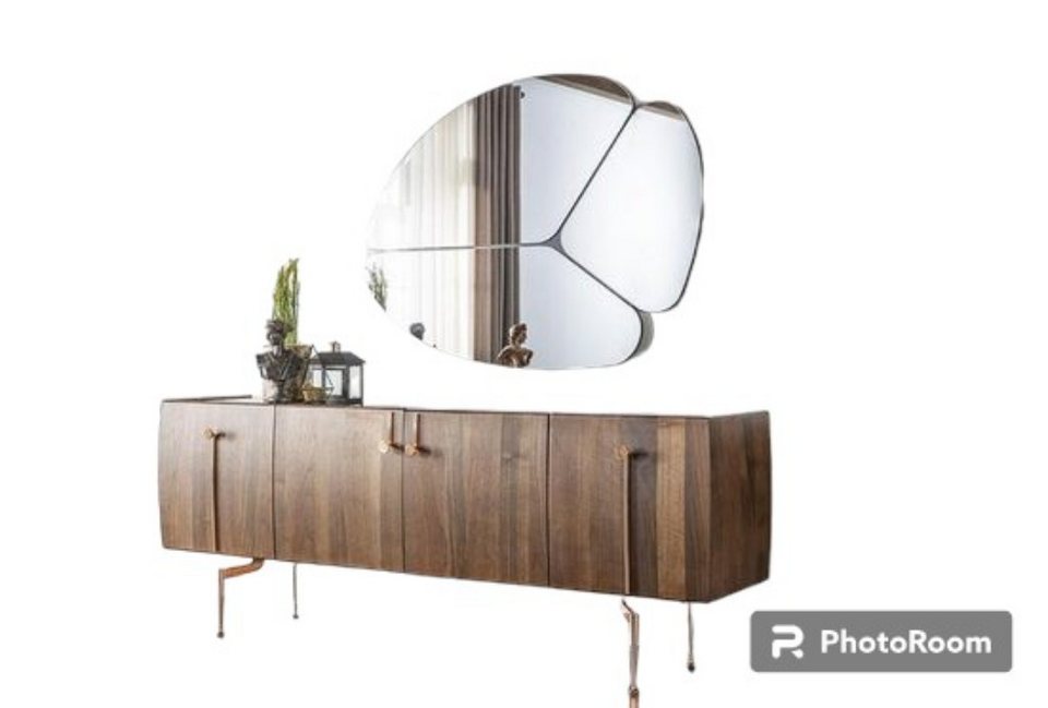 Jvmoebel Sideboard Sideboard Kommode Anrichte Spiegel Holz Braun