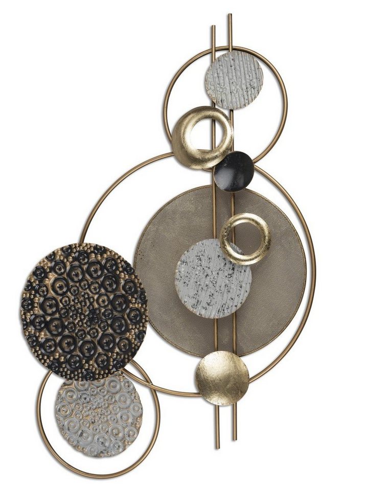 Formano Wanddekoobjekt Modern Circles Gold B58cm H86cm Metall