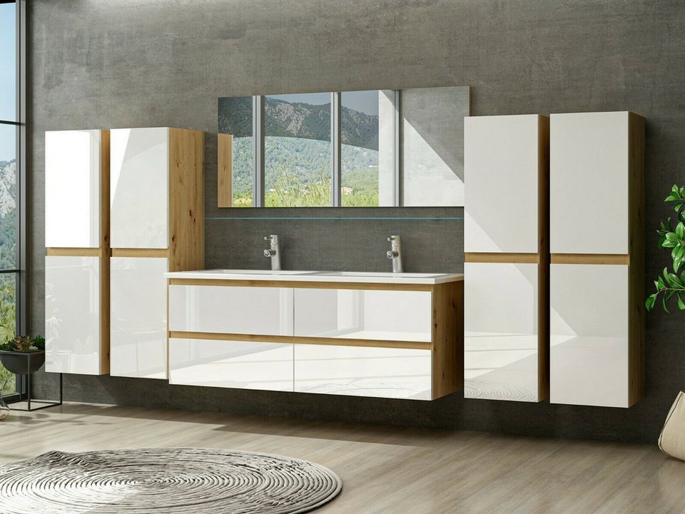 Homeline Badmöbel Set Doppelwaschtisch Leonard New D 4 Xh