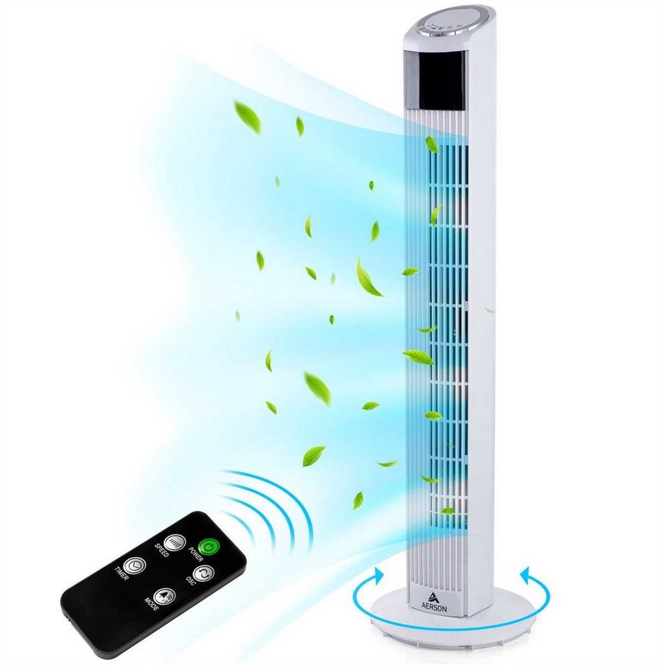 Aerson Turmventilator Ventilator Mit Fernbedienung And Timer 90 Cm Tower
