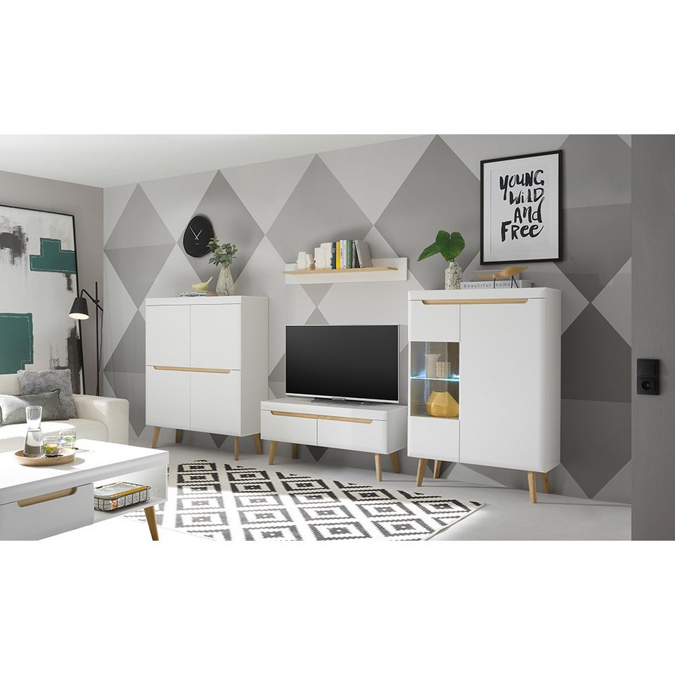 Lomadox Wohnzimmer Set Stockton 61 Mega Spar Set 5 St 5 Tlg Matt