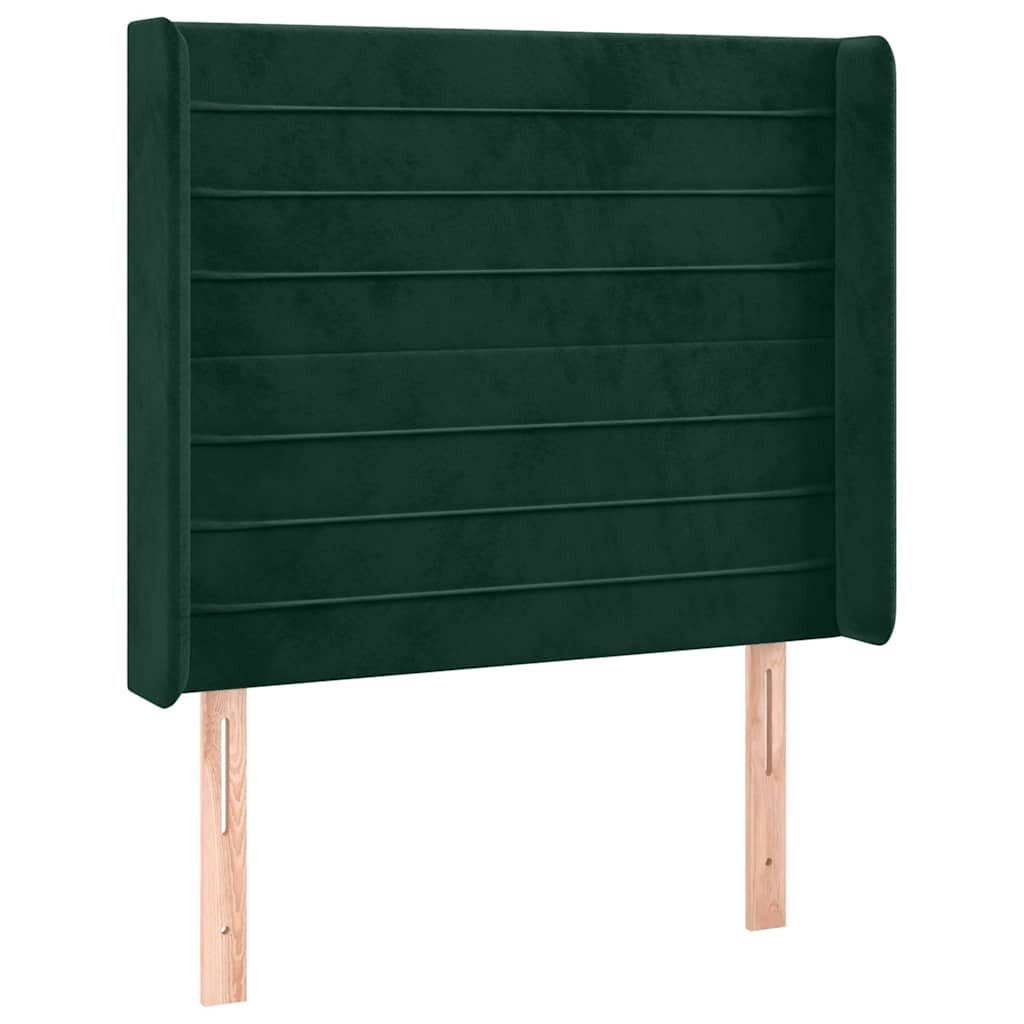 vidaXL Kopfteil, Bett Kopfteil mit Ohren Dunkelgrün 103x16x118/128 cm ...