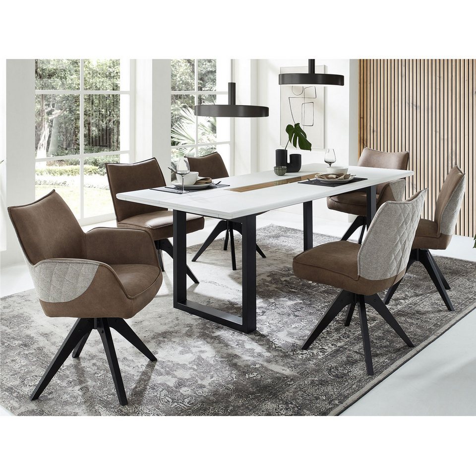 Expendio Essgruppe Frederik 64 Spar Set 7 Tlg Weiß Matt Schwarz