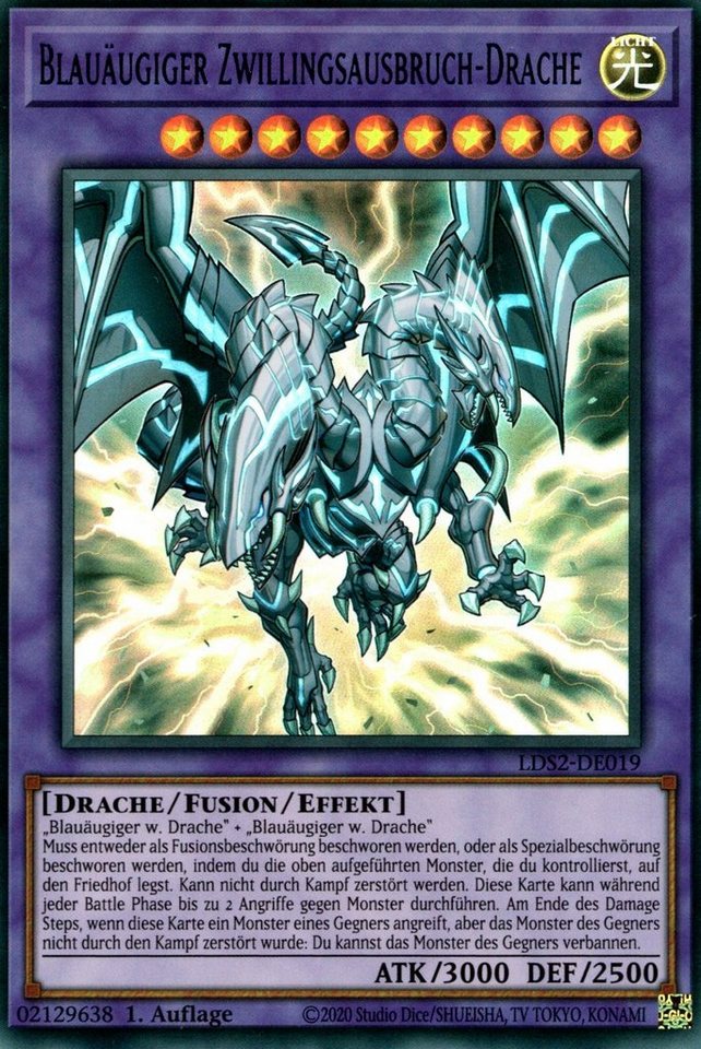 Recollectibles Sammelkarte Yugioh Karte Blauäugiger Zwillingsausbruch