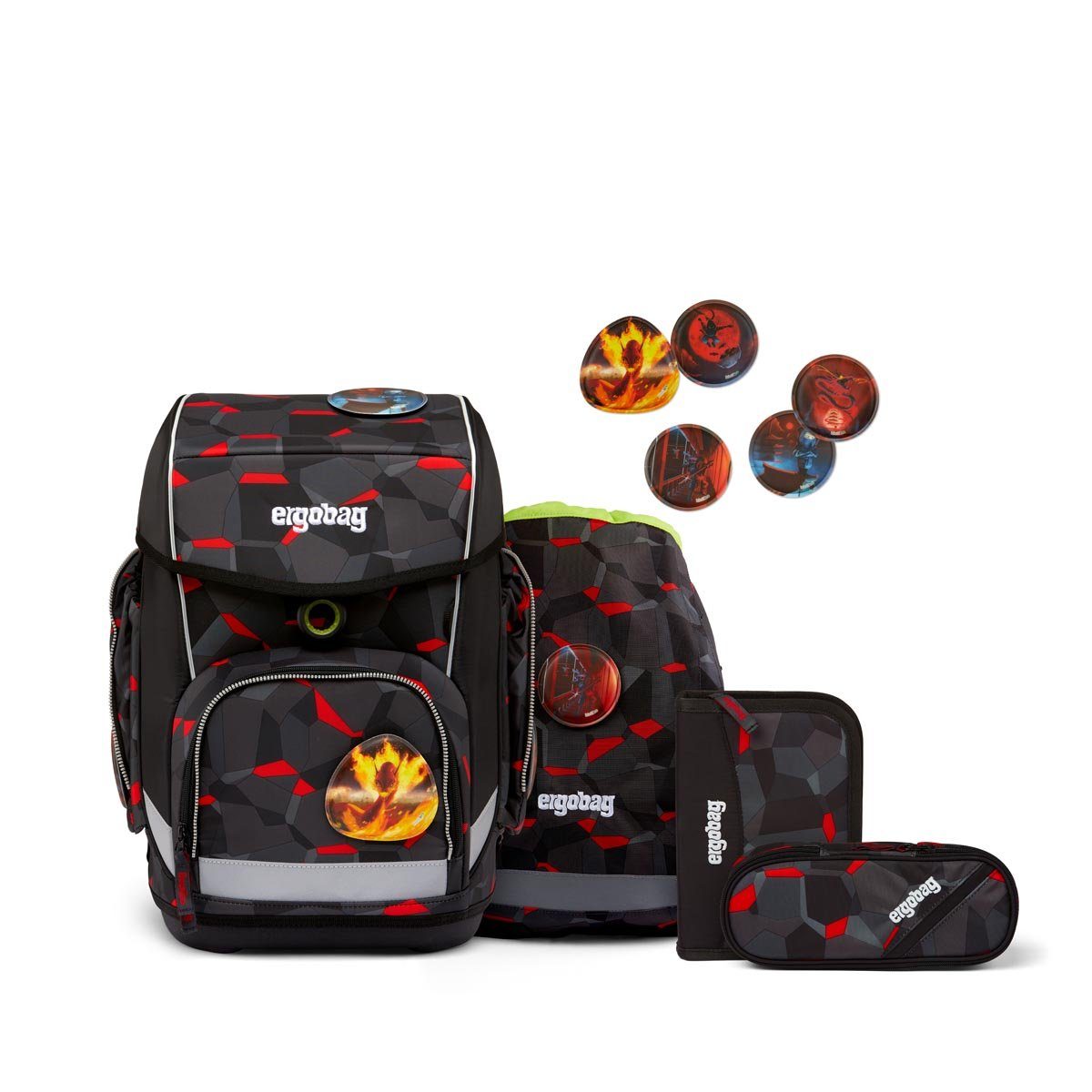 ergobag Schulranzen ergobag cubo Schulranzen-Set Bärmuda Viereck