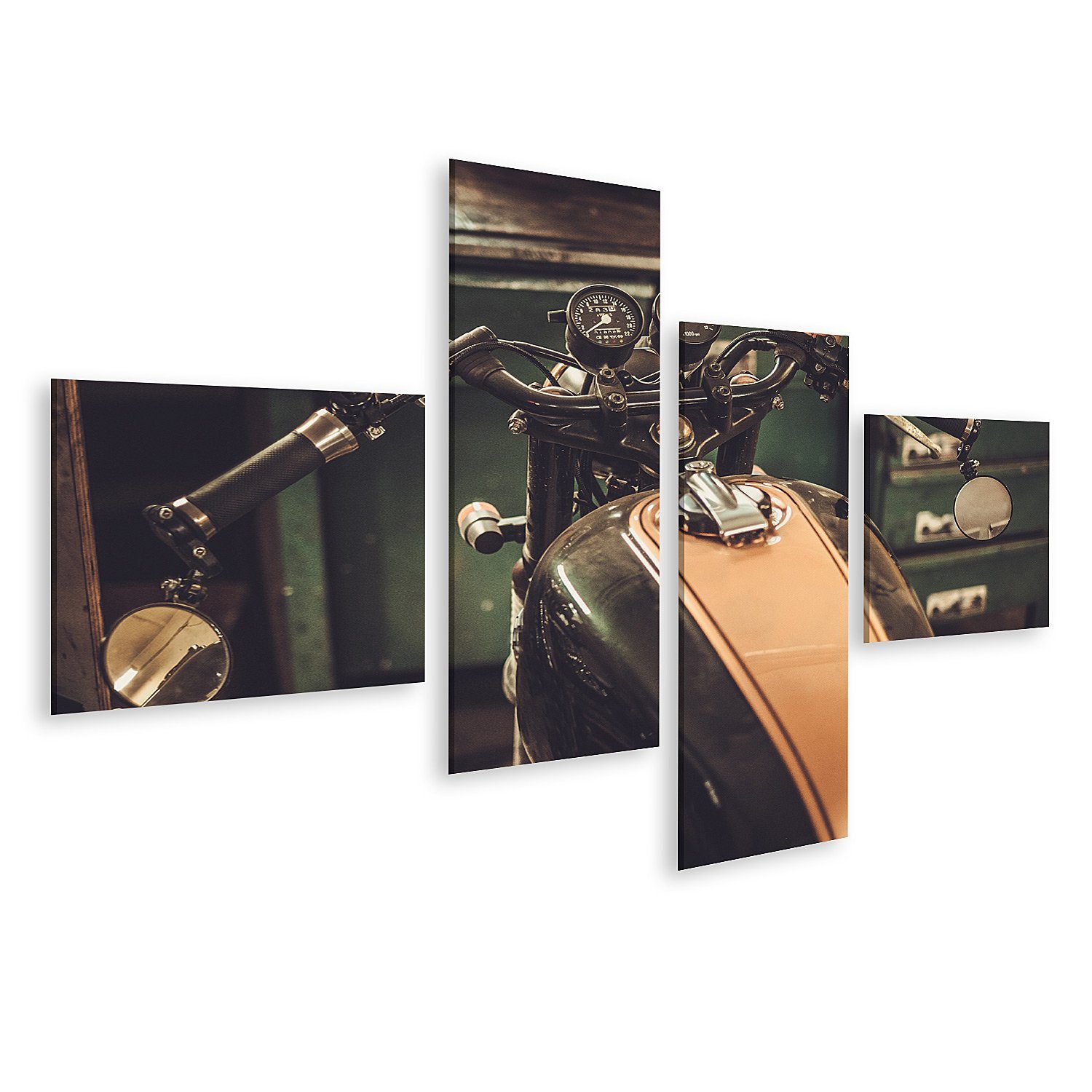 Islandburner Leinwandbild Bild Auf Leinwand Vintage Stil Café Racer
