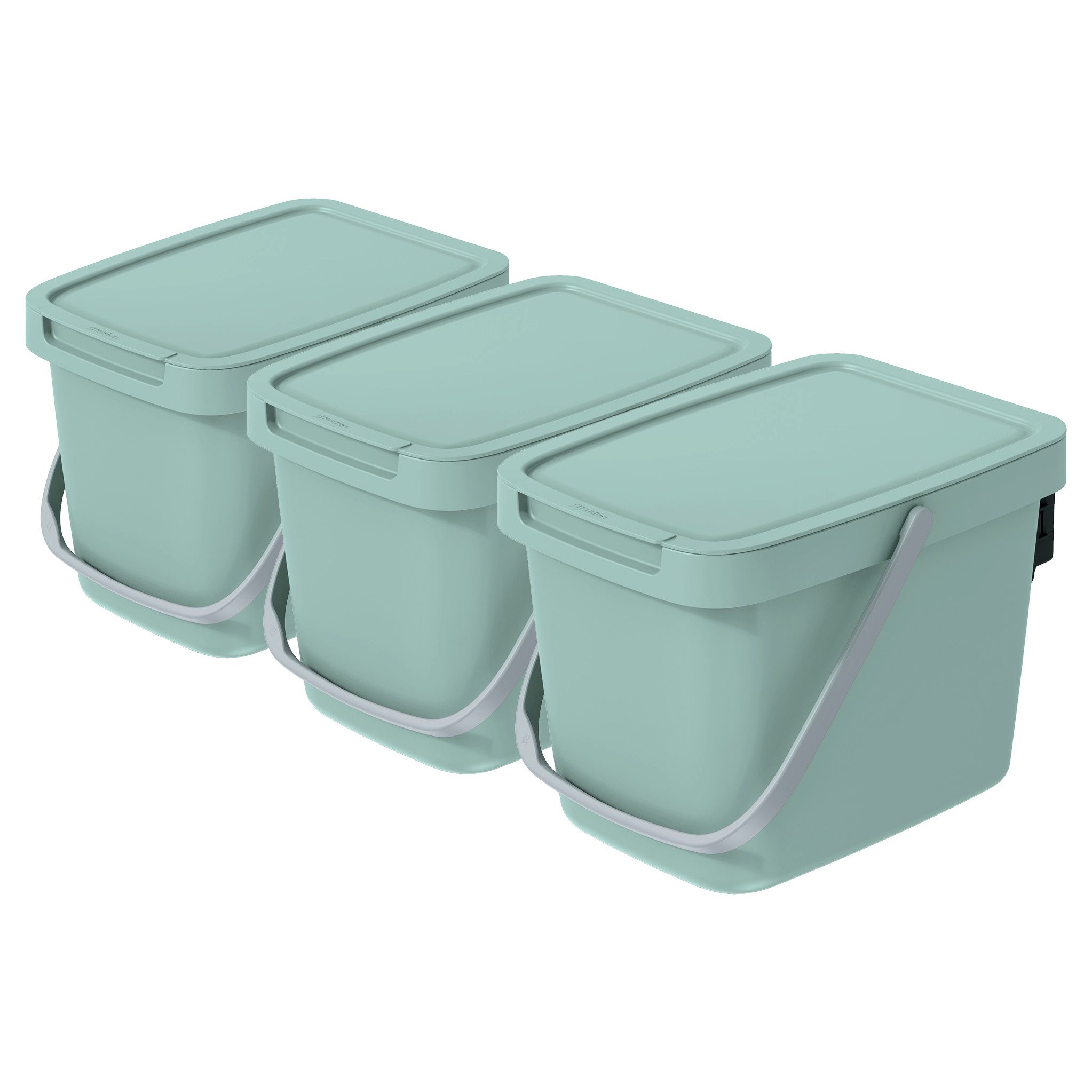 VidaAtHome.de Mülleimer Q-SYSTEMA Abfalleimer-Set 3 x 6 Liter, Kompakt ...
