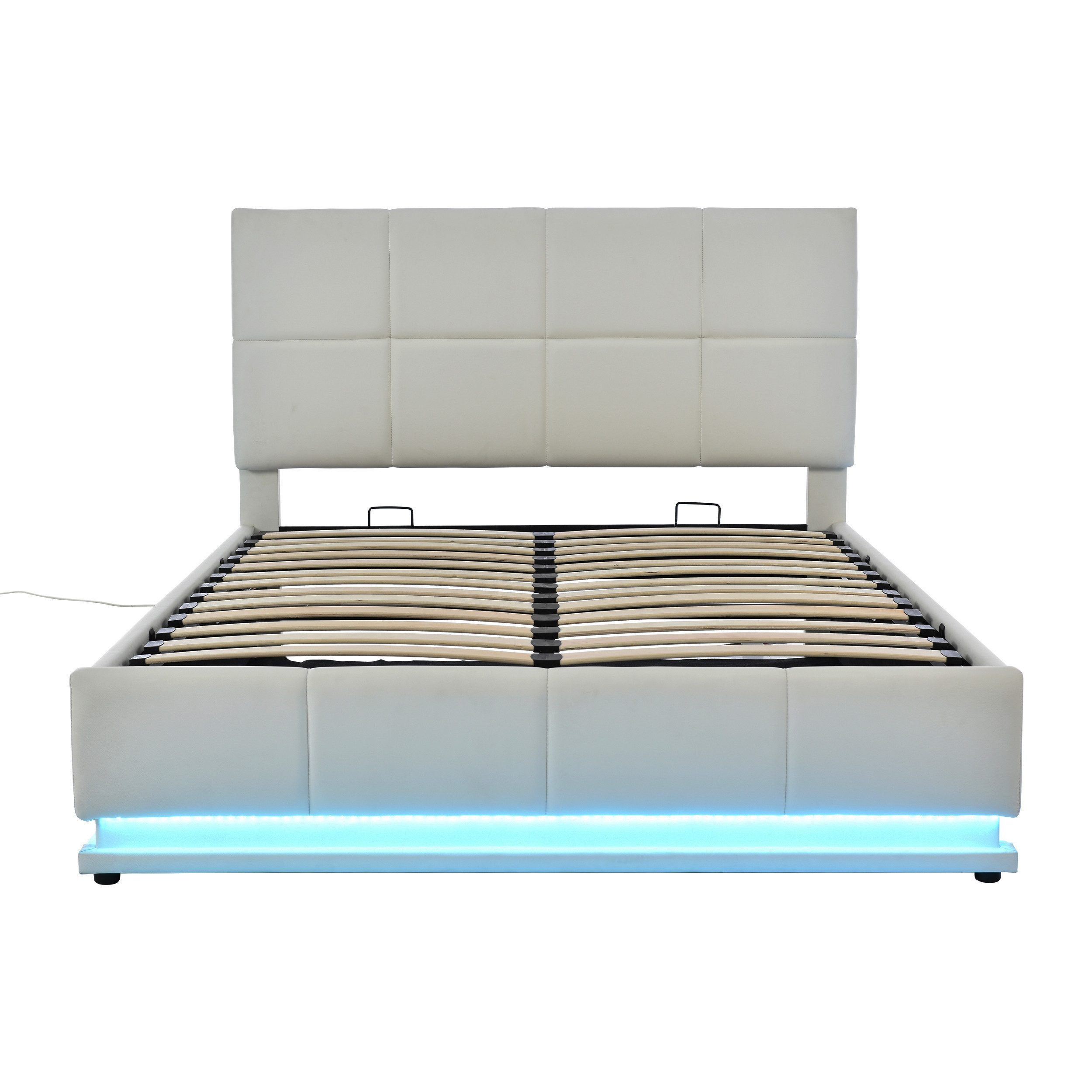 Ulife Polsterbett Doppelbett Hydraulisches Stauraumbett Mit Led