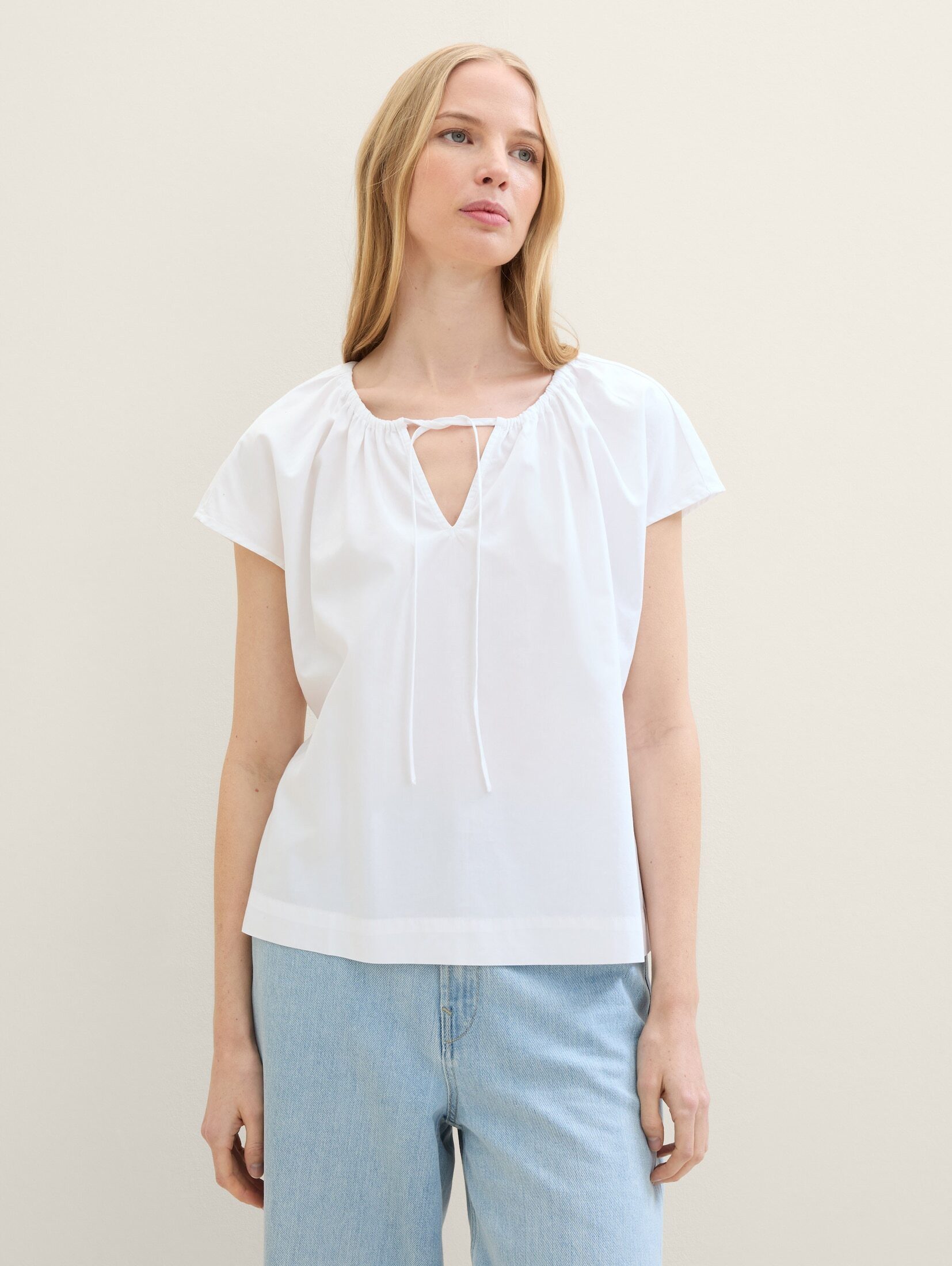 Tom Tailor Langarmbluse Bluse Mit Tenceltm Lyocell Unser Model Ist