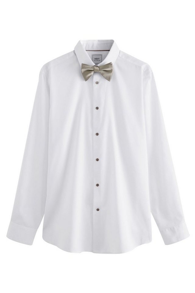 Next Langarmhemd Formelles Slim Fit Hemd Mit Fliege Im Set 2 Tlg