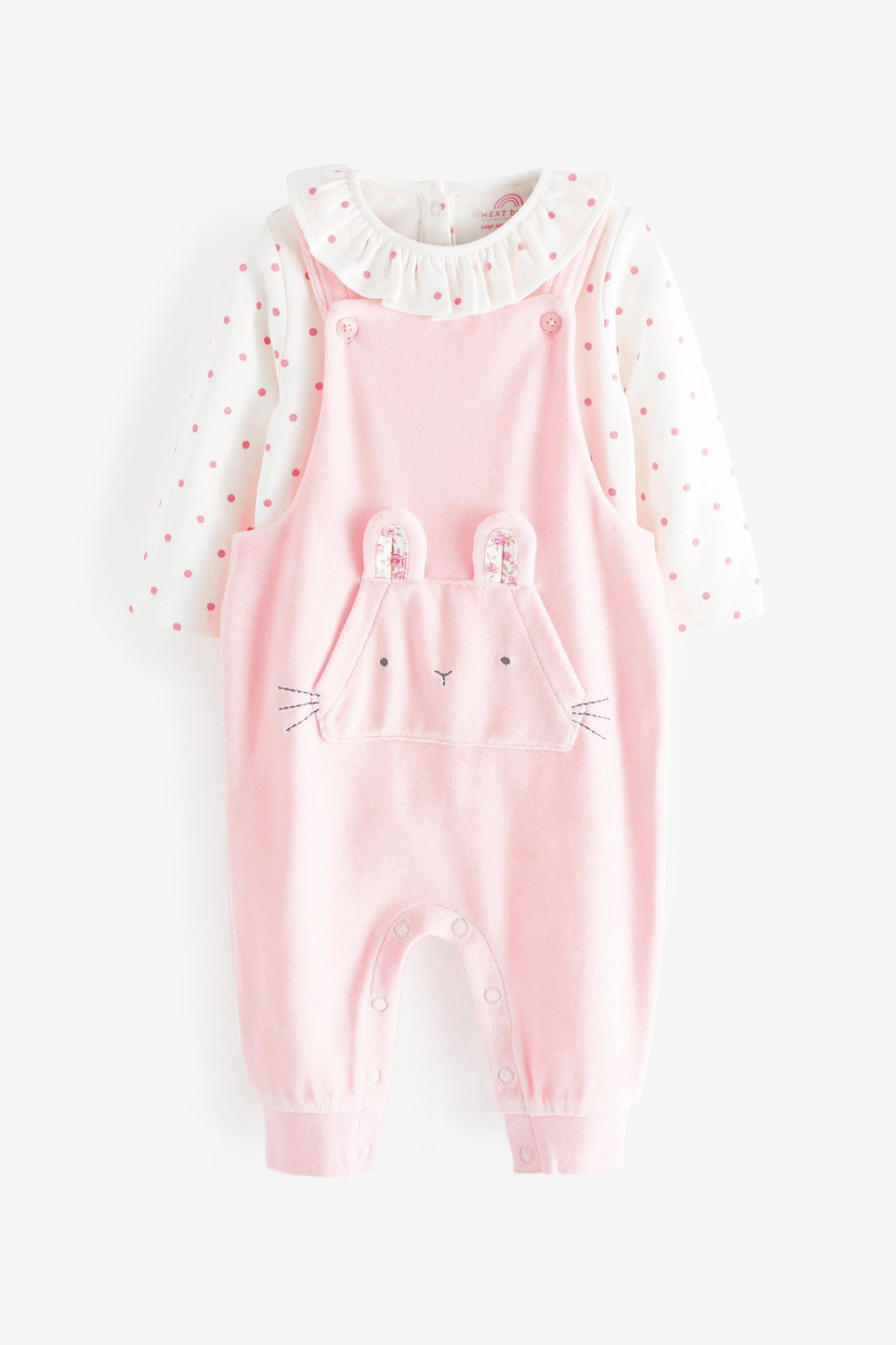 Next Body And Hose 2 Teiliges Velours Set Mit Latzhose Und Bodysuit 2 Tlg