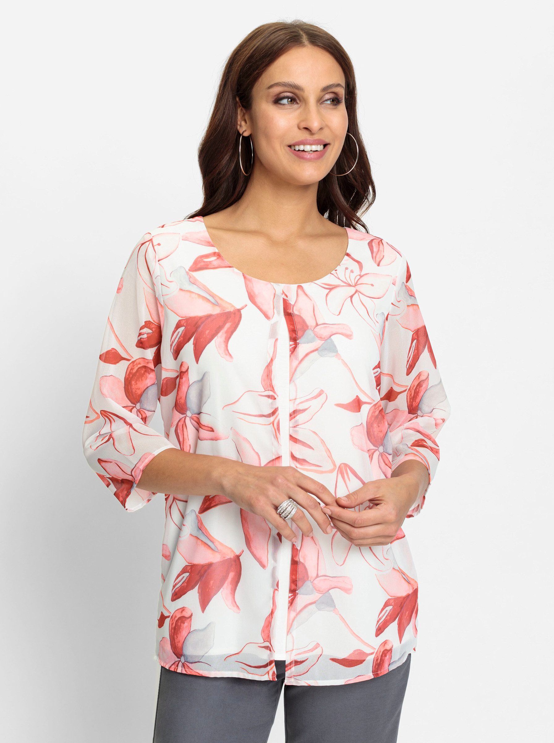 Witt Klassische Bluse Georgettebluse Fließender Fall