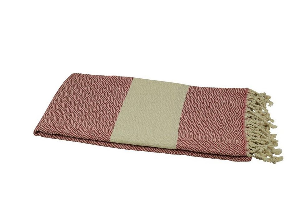 my Hamam Hamamtücher Hamamtuch Pestemal rot naturbeige my Hamam Hamamtücher Hamamtuch Pestemal rot naturbeige
