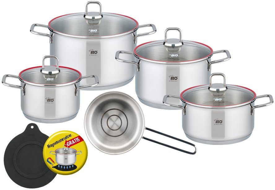 Elo Topf Set Excellent Edelstahl 1810 Set 6 Tlg Inkl Untersetzer