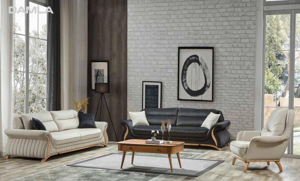 Jvmoebel Sofa Moderne Sofagarnitur Polster Sofa Sessel Set Garnitur 33