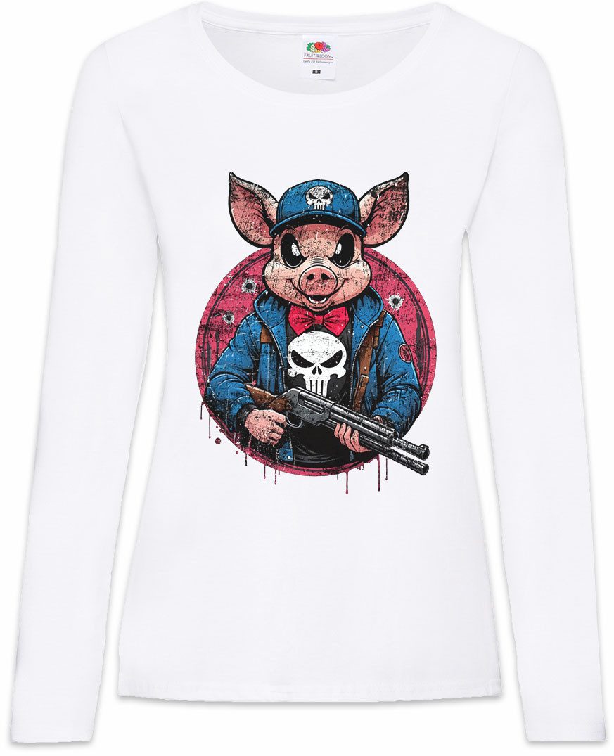 Urban Backwoods Langarmshirt Vigilante Pig Damen Langarmshirt Skull ...