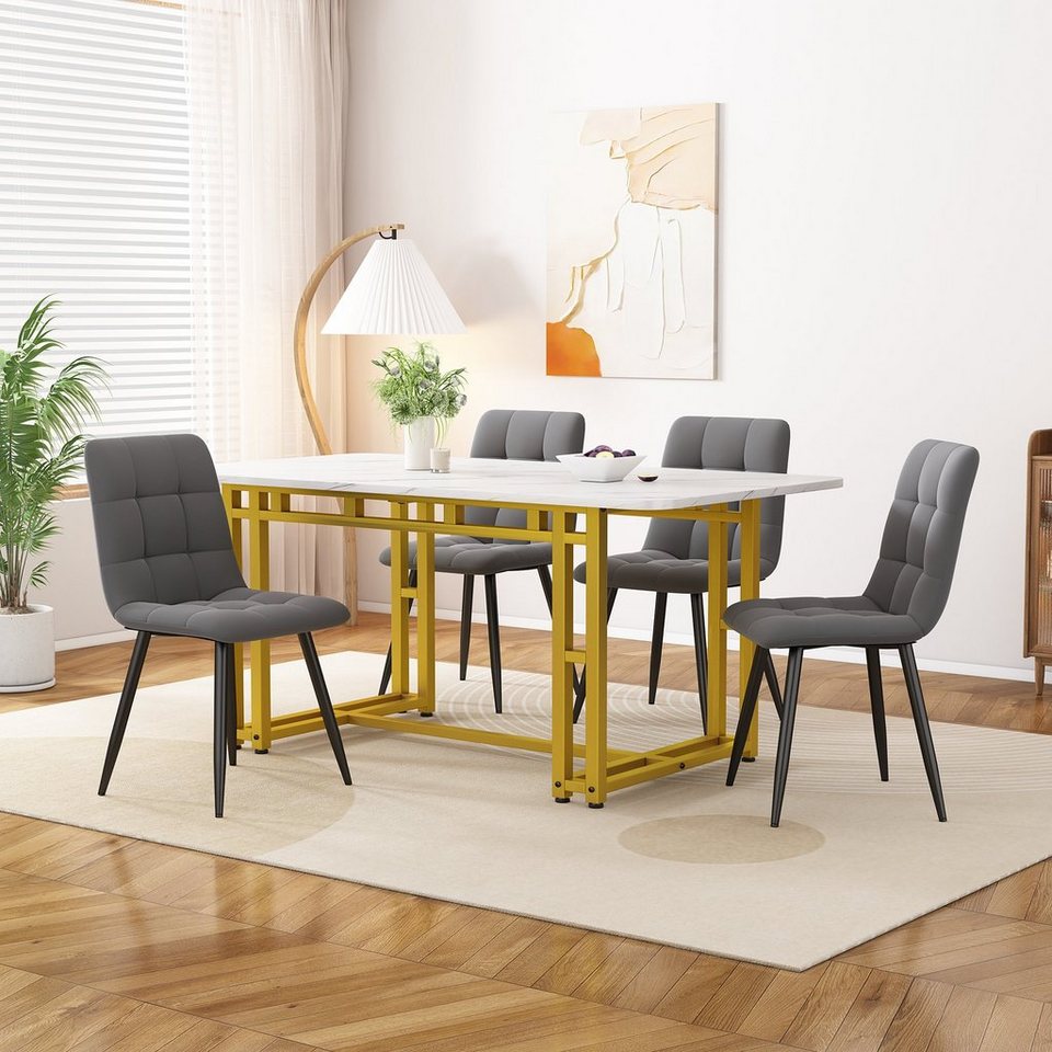 Flieks Essgruppe 5 Tlg Esstisch Mit 4 Stühlen Set Esszimmer