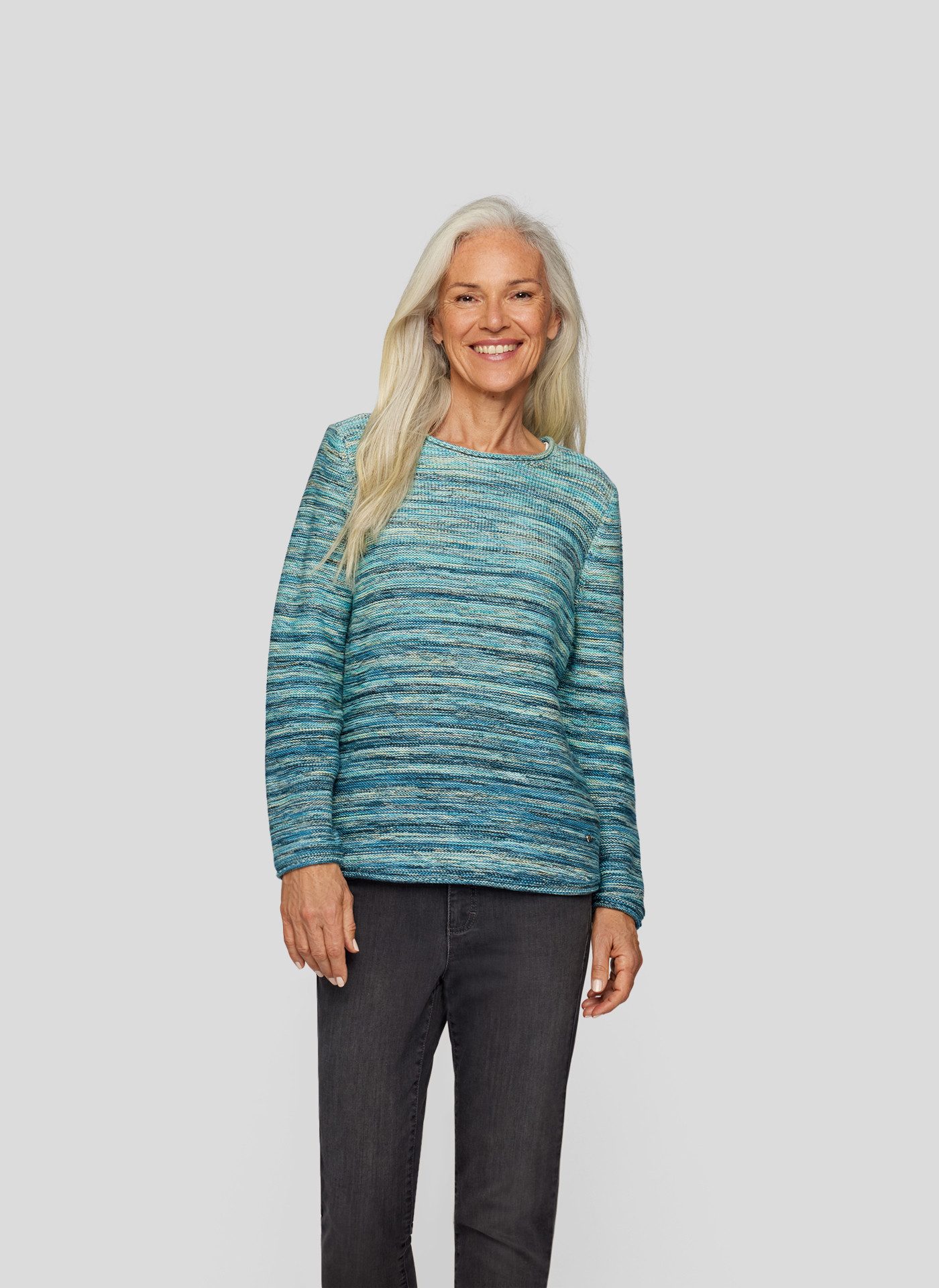 Rabe Strickpullover Rabe Strickpullover in melierten Blautönen