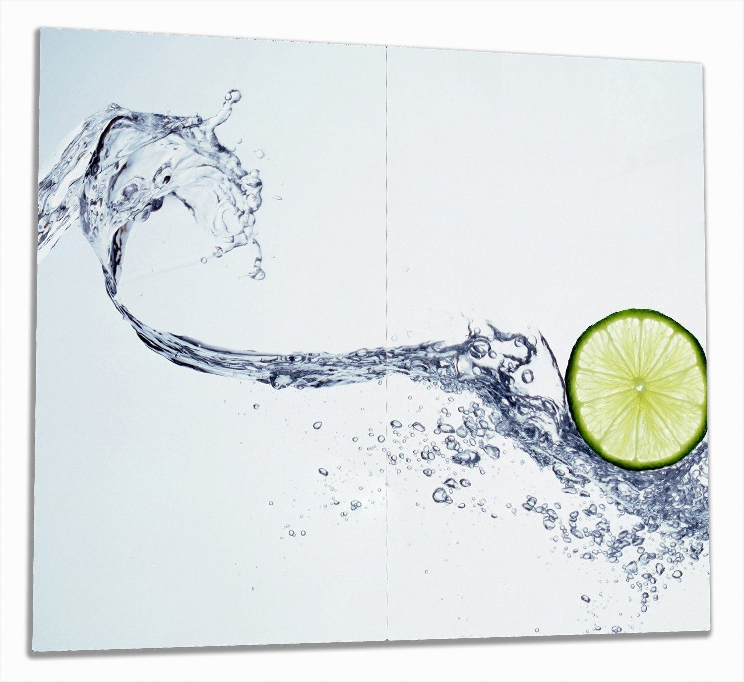 Wallario Herd Abdeckplatte Limettenscheibe In Spritzigem Wasser Esg
