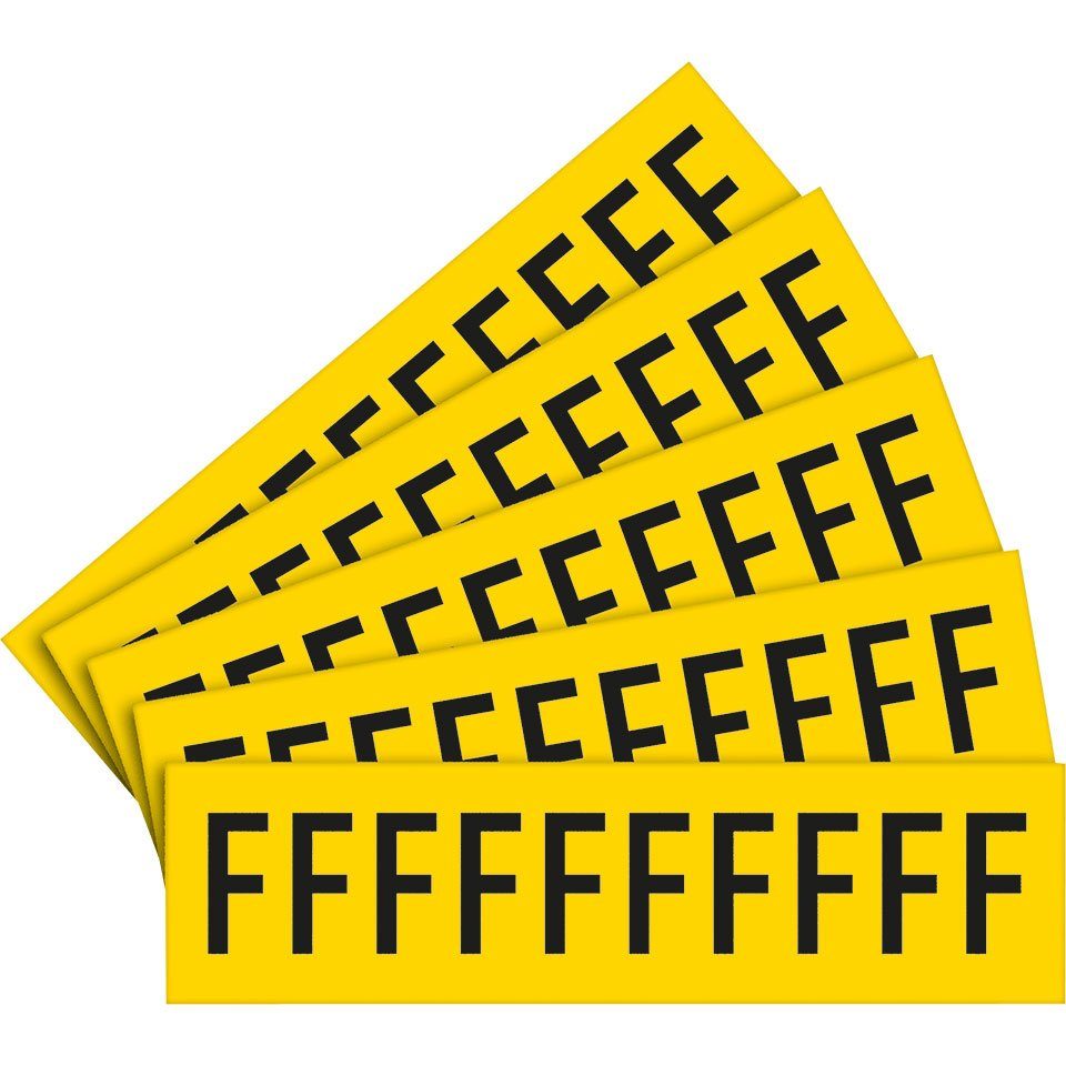 König Werbeanlagen Hinweisschild selbstkl.e Buchstaben F,gelb/schw,Folie,Schrifthöhe 60mm,5Bo/VE ...