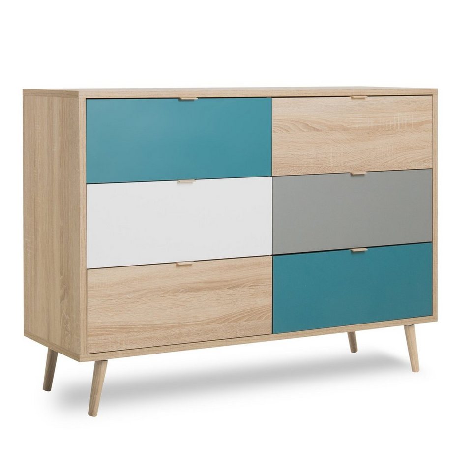 Newroom Kommode Sideboard Sonoma Eiche Modern Highboard Anrichte