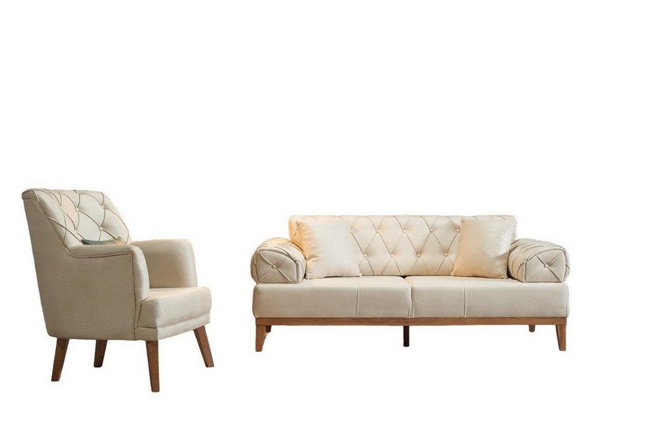 Xlmoebel Polstergarnitur Beige Sitzgruppe Sitzmöbel Sofas Sofa Stuhl