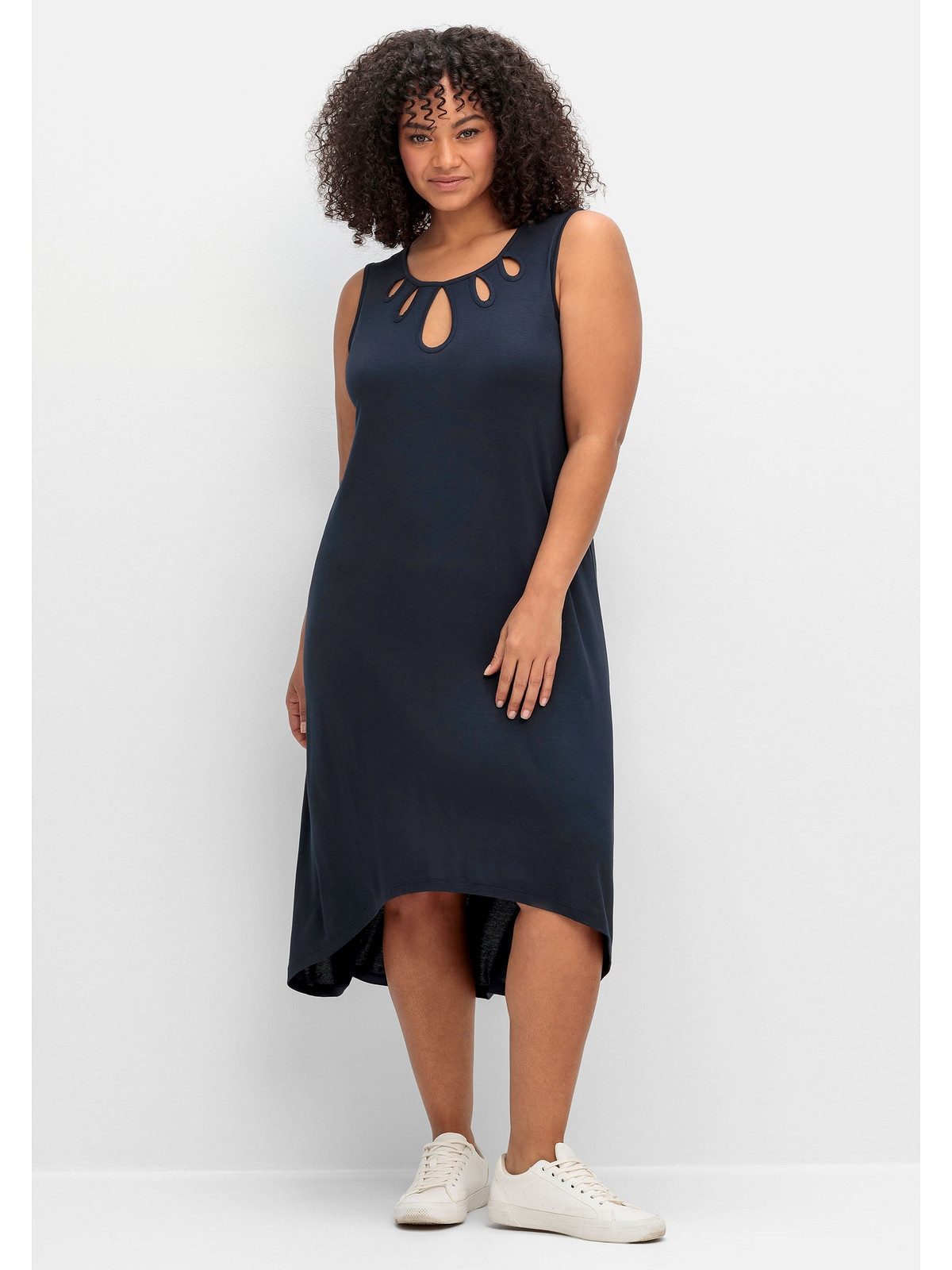 Sheego Jerseykleid Große Größen Mit Cut Outs Am Ausschnitt