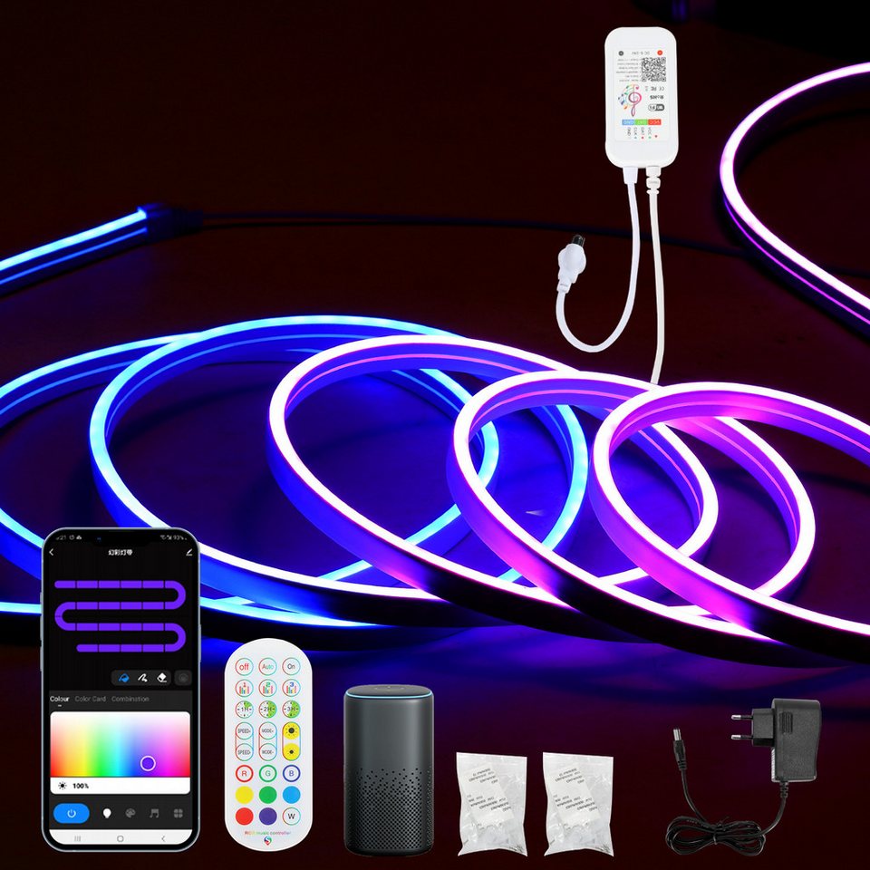 Clanmacy Led Streifen 2m Led Streifen Mit Wifi Controller Dimmbarer