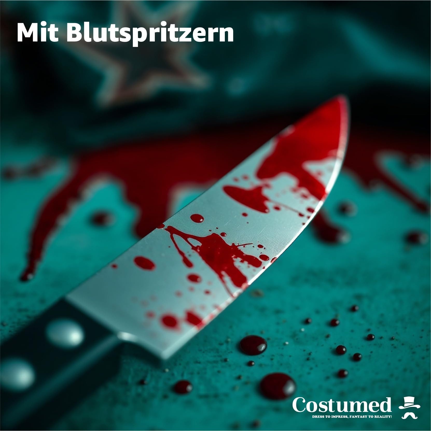Costumed Kostüm Täuschend Echt Fake Messer mit Blut ca. 34 cm als ...